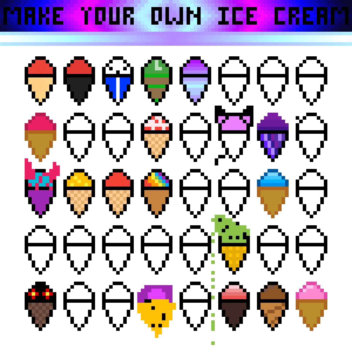 Editing Make your own ice cream - Free online pixel art drawing tool ...