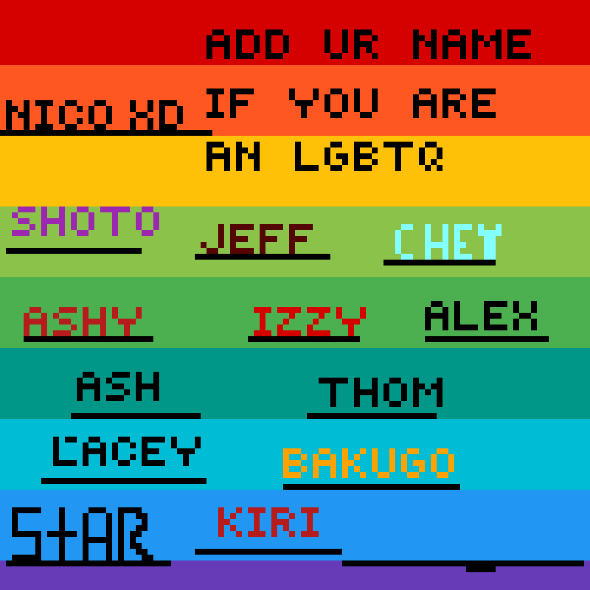 Editing add name plz - Free online pixel art drawing tool - Pixilart