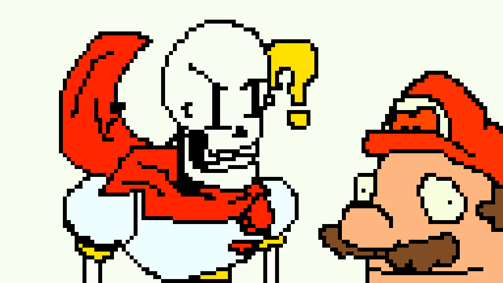 Pixilart - PAPYRUS and Mario's pasta mouth by UnderPINGAS