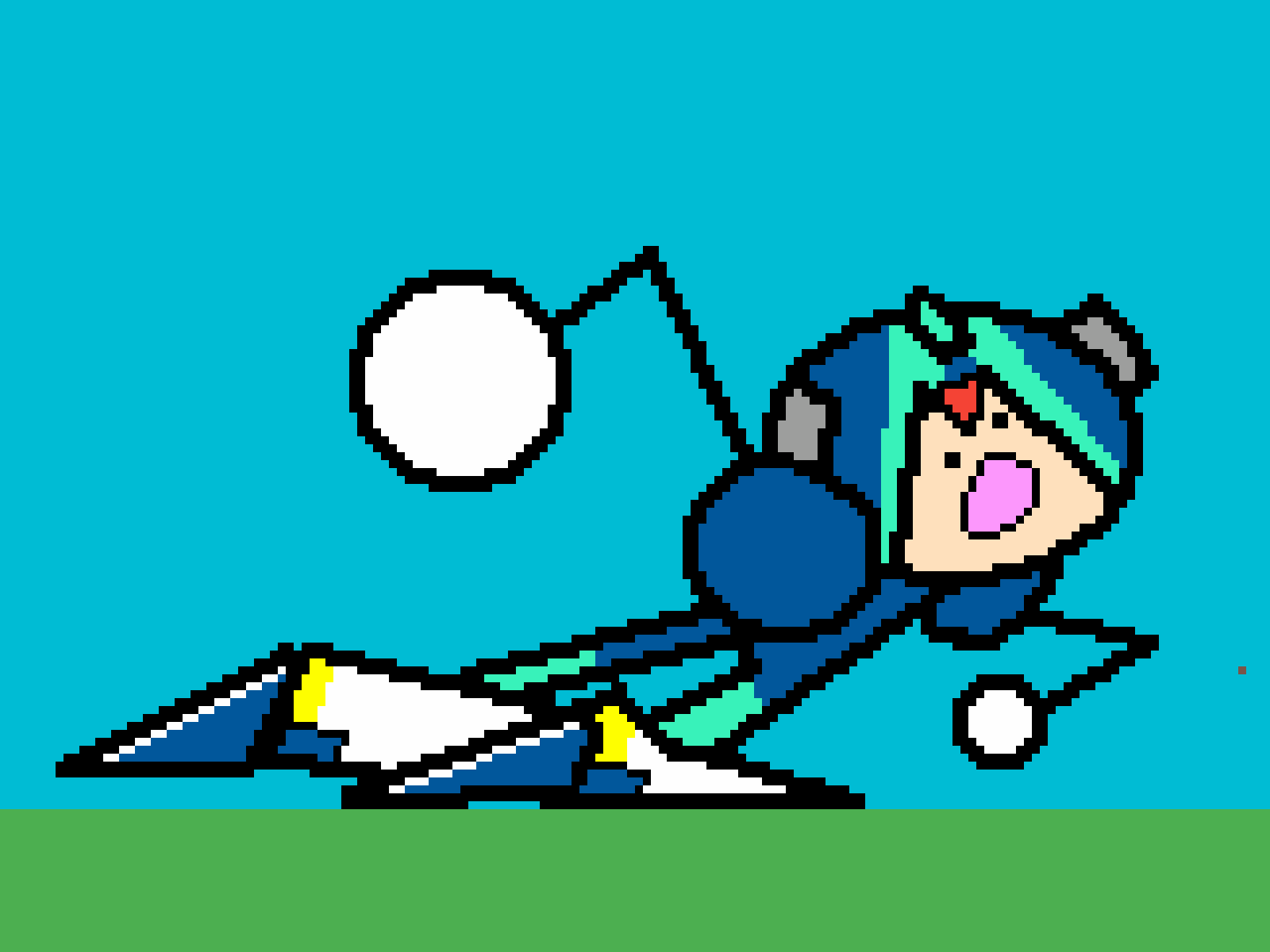 Pixilart - Speedrunner megaman dash by Pancake24