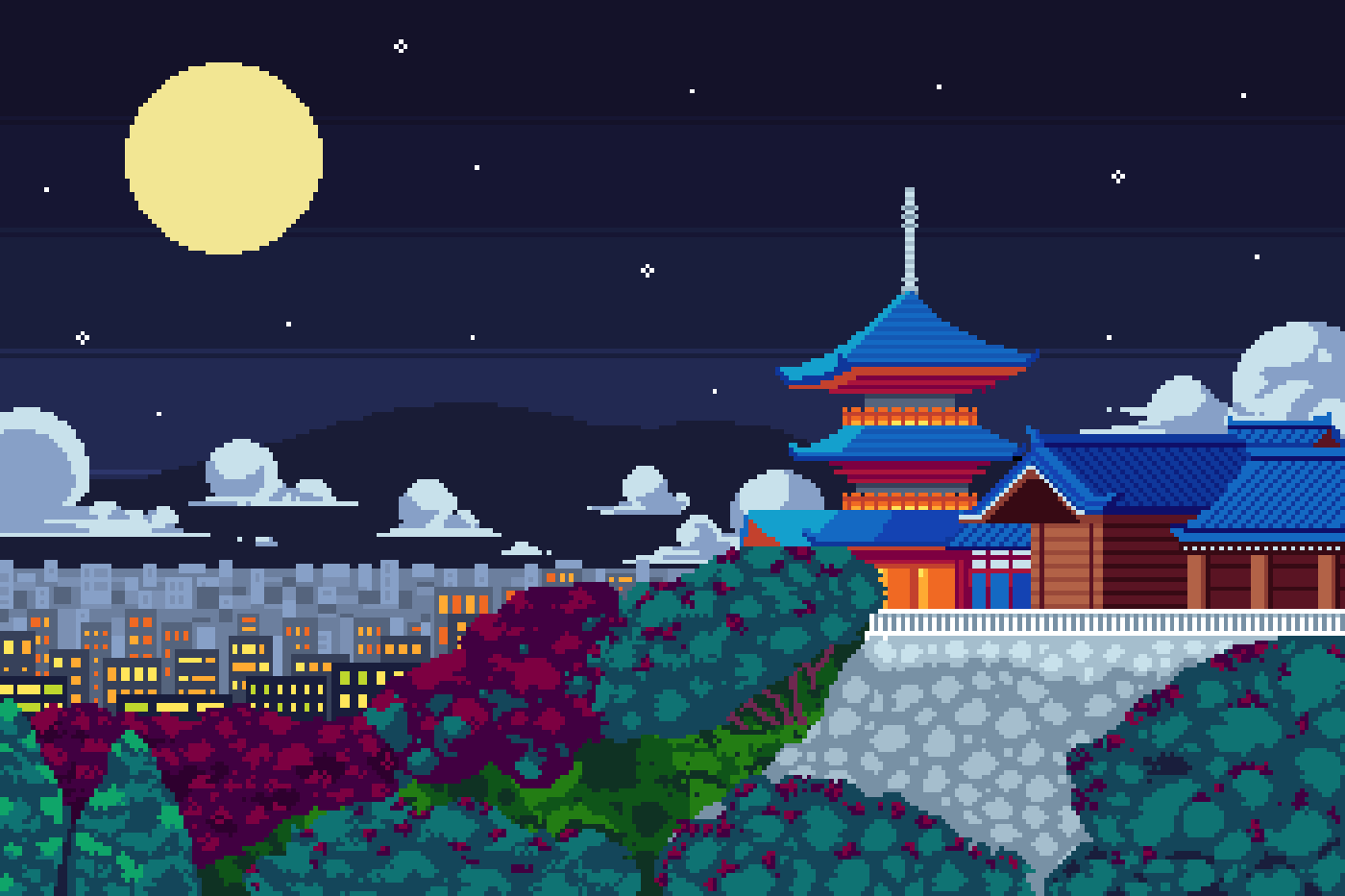 Pixilart - Kyoto Night Sky by PsyOnyx