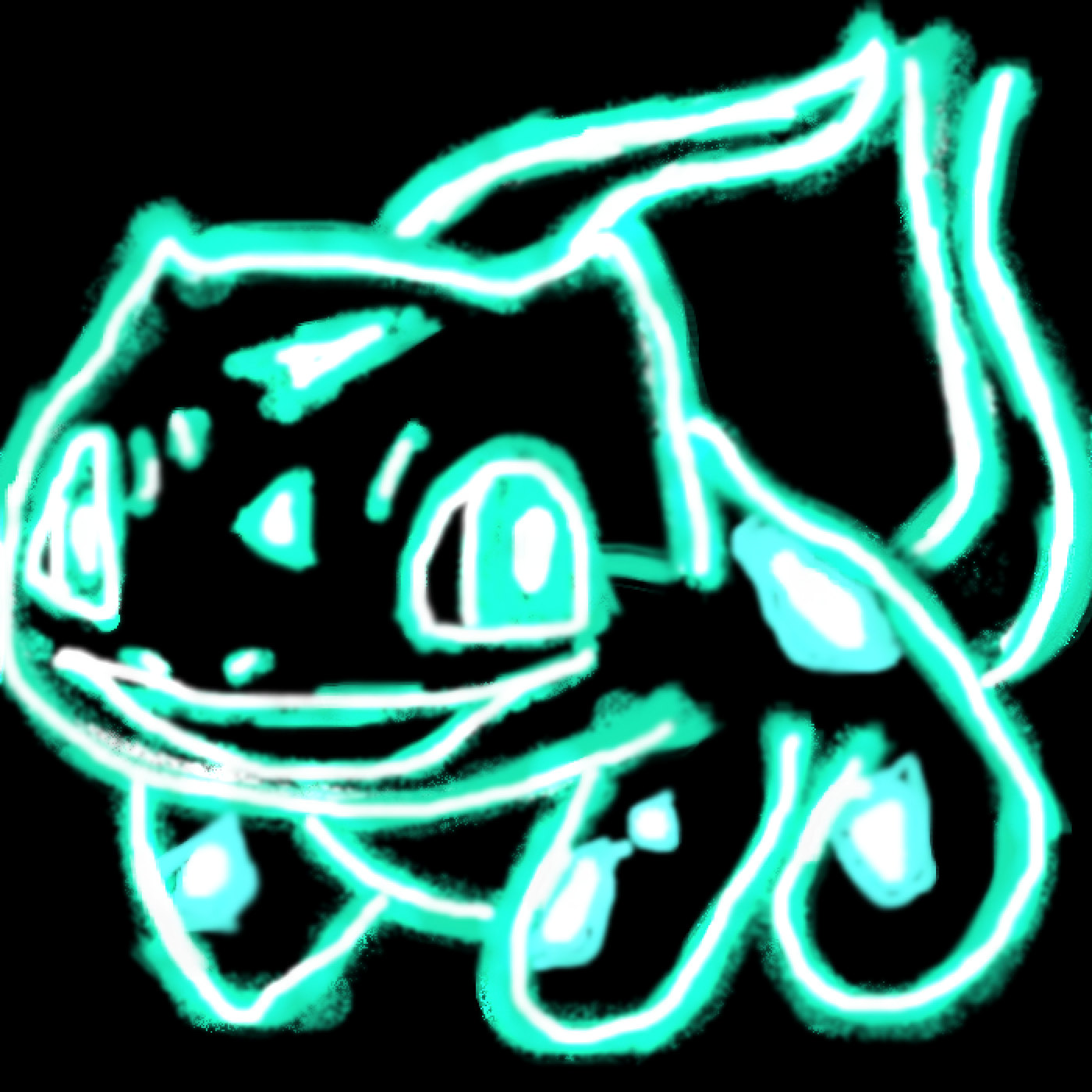Pixilart - neon bulbasaur by SeaWeedIsBest
