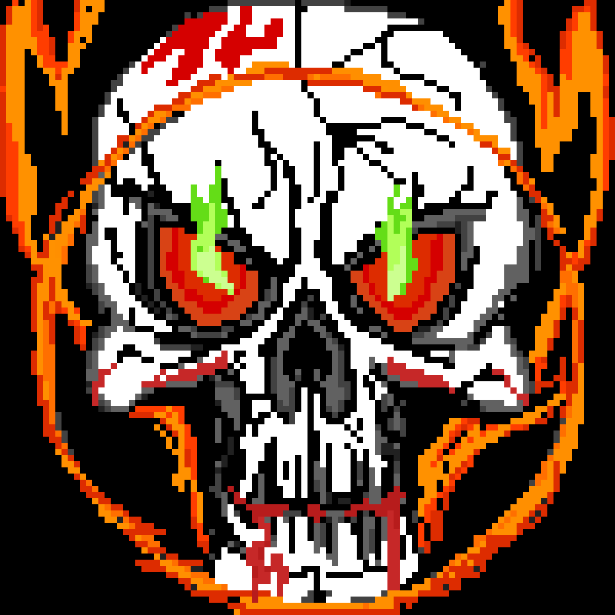 Pixilart - Skull on fire by R-S101