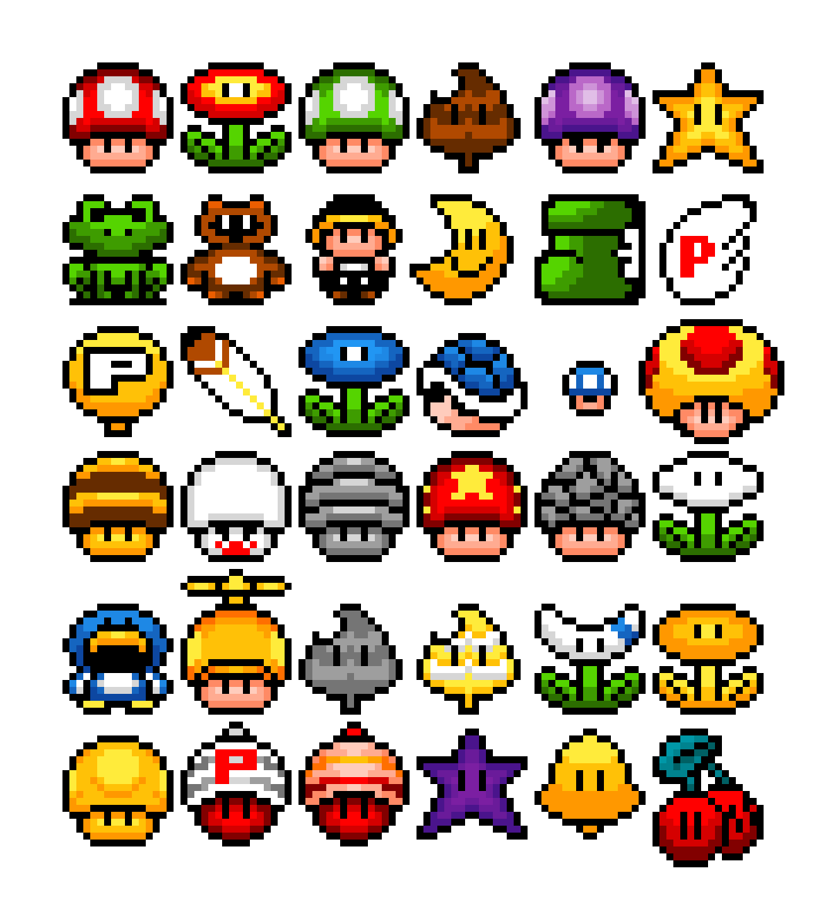 Pixilart - Mario Power ups REMAKE by P1X3LM4T10N5