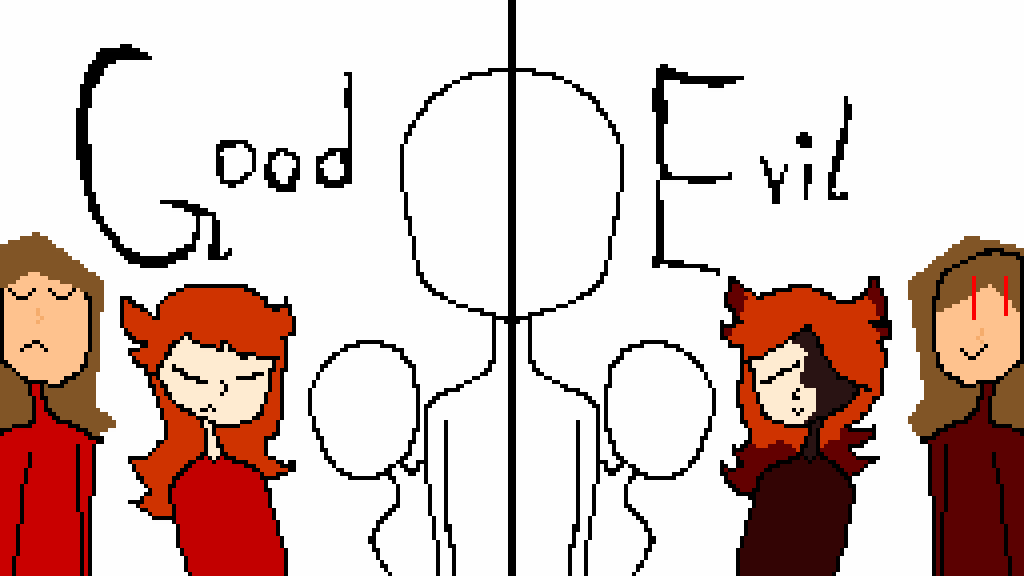 Pixilart - good vs evil by kittennip125