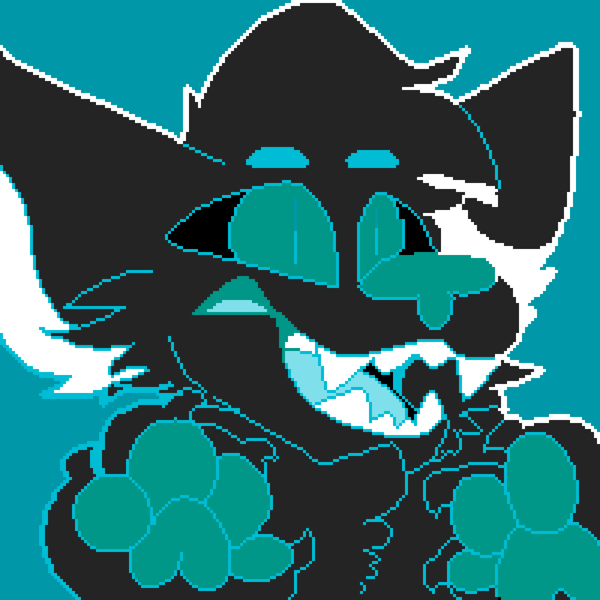 Pixilart - Cyan Furry Wolf by Furry-fandom