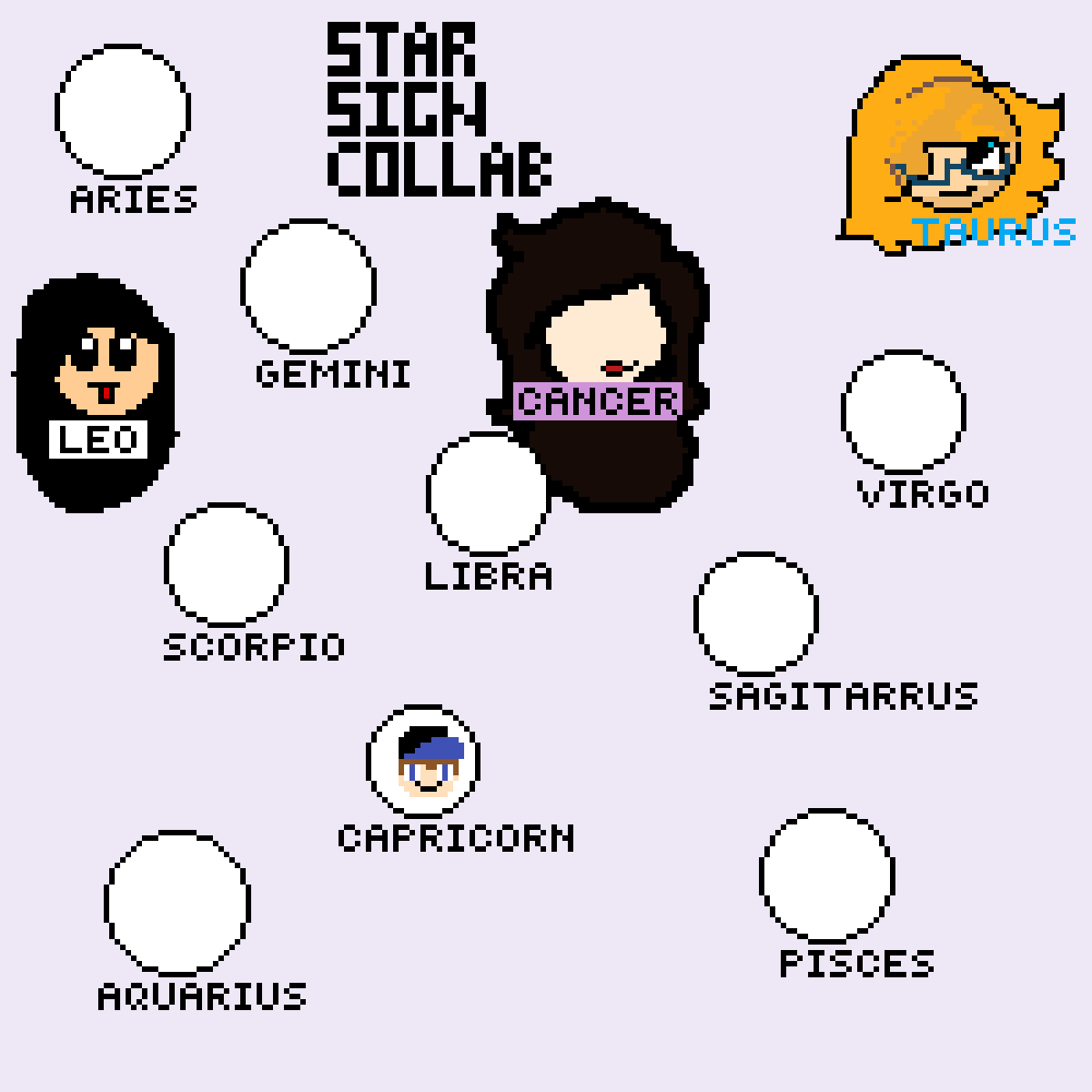 Pixilart - Zodiac star signs Collab by PiBBEE