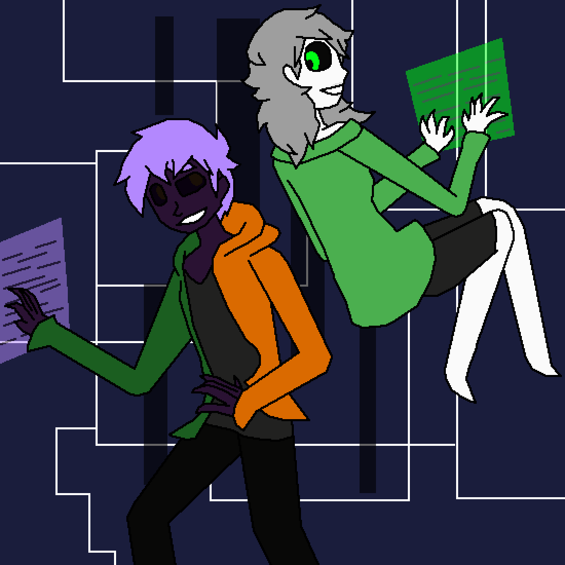 Pixilart - Awareness!Jbomb and Awareness!Carrien by purple100