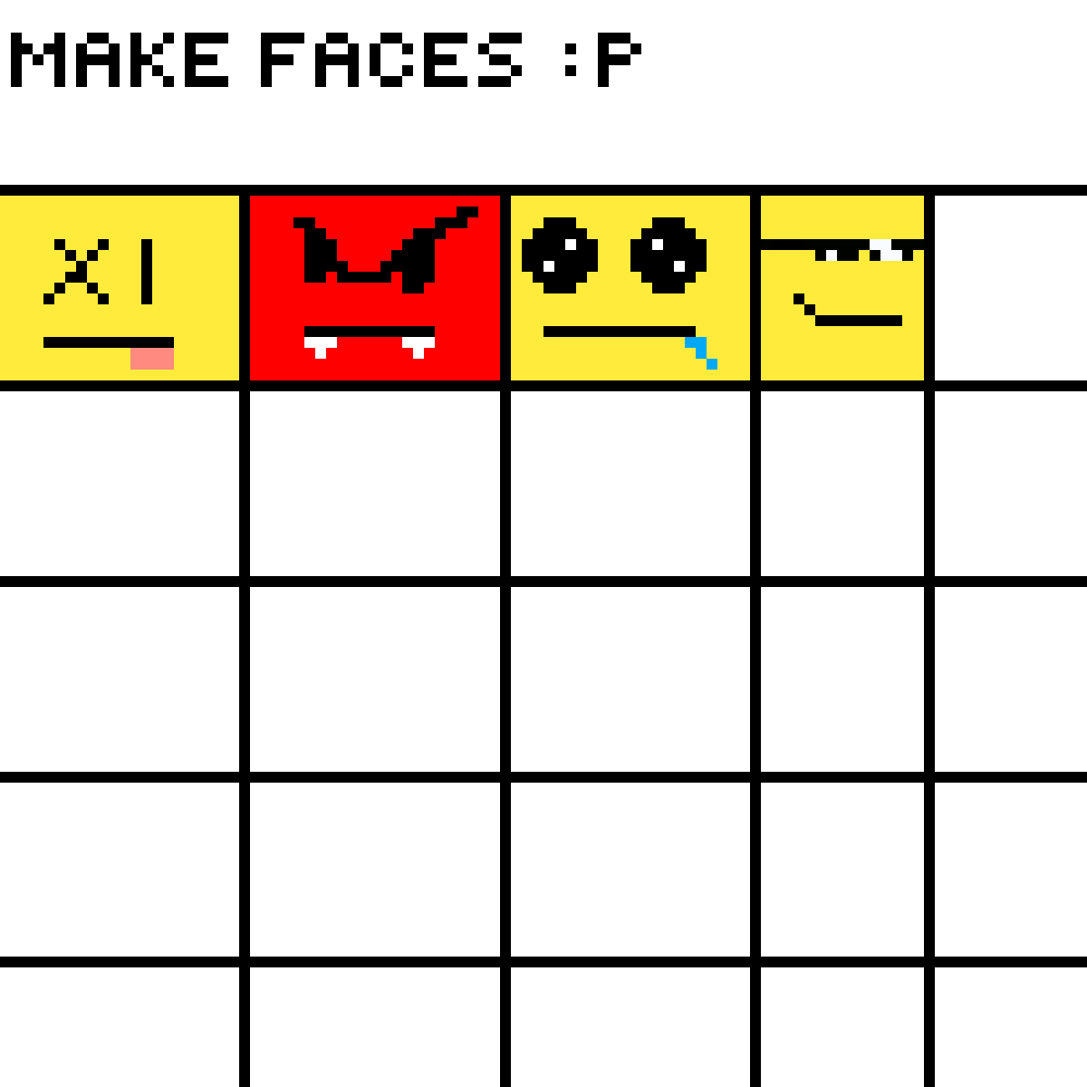 Editing Make faces - Free online pixel art drawing tool - Pixilart