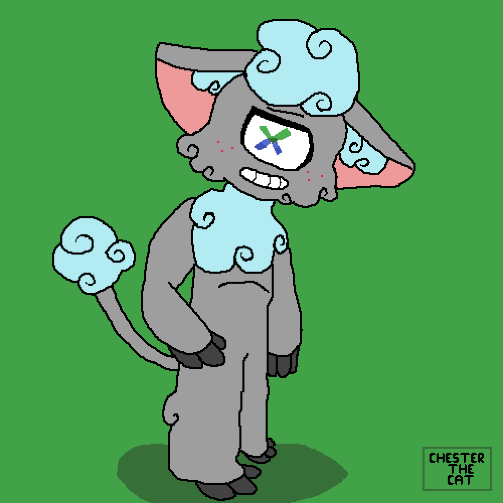 Pixilart - Chester the Cat (cyclops OC) by TenderHeart676