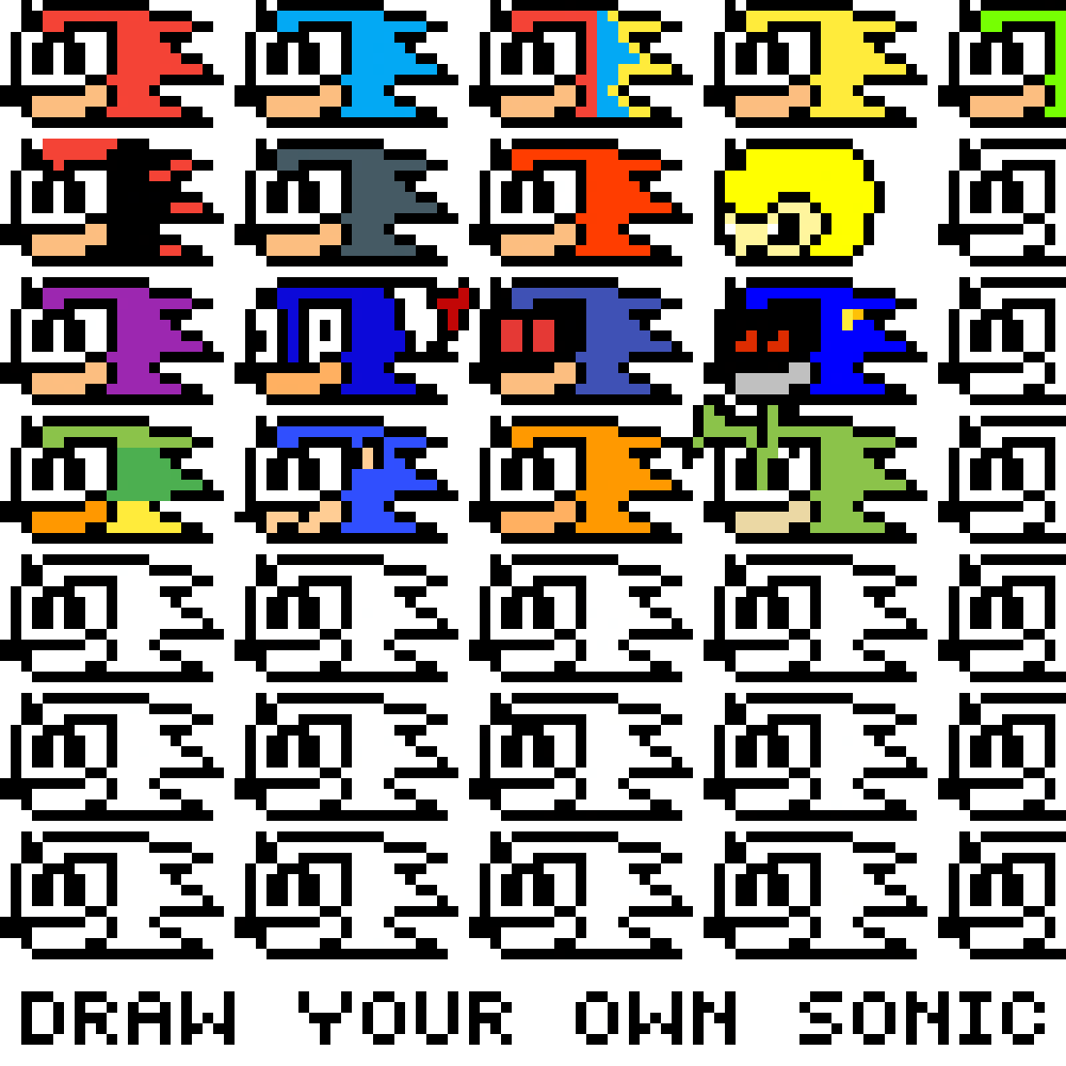 Editing Sonic Color - Free online pixel art drawing tool - Pixilart