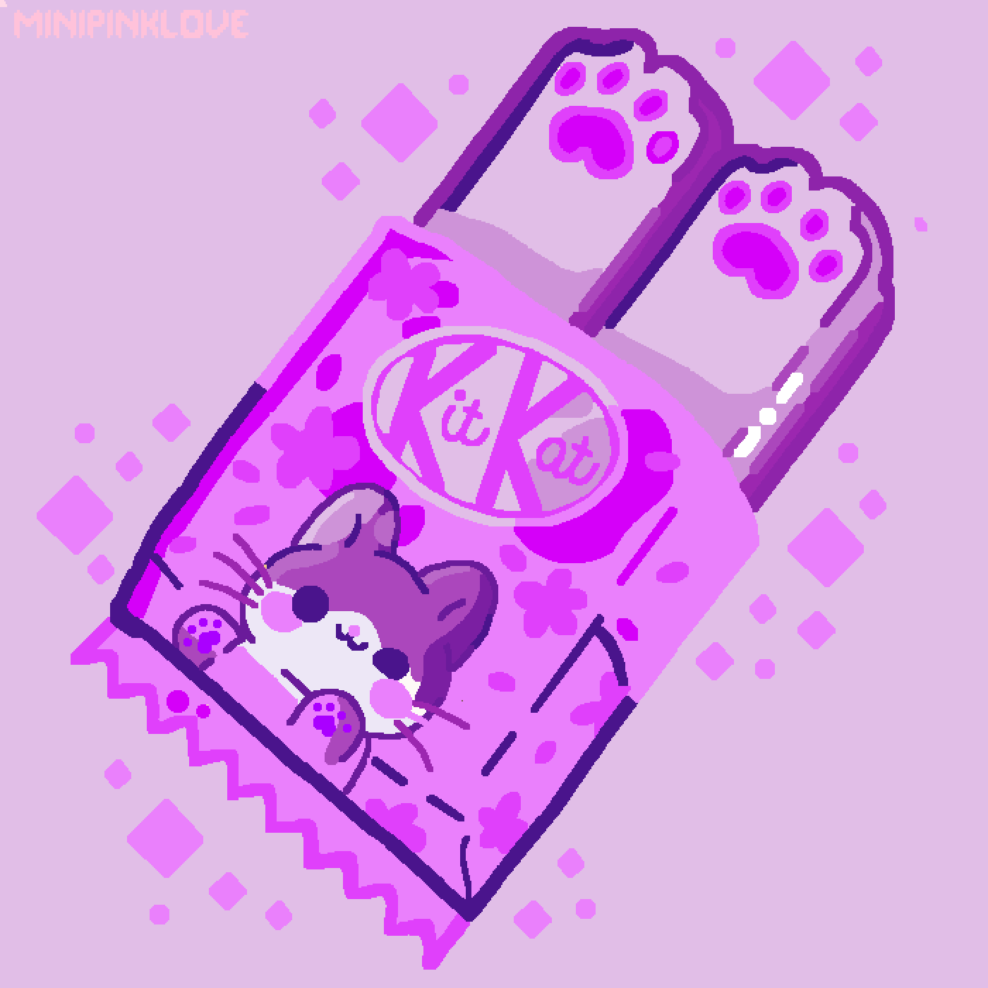 Pixilart - Purple Kit Kat by IamShay123