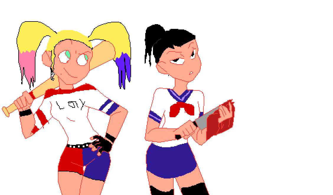 Editing Harley Quinn and Ayano - Free online pixel art drawing tool ...