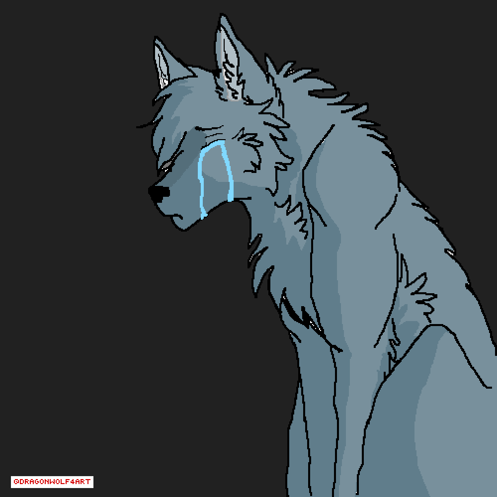 Pixilart - Sad wolf by SomaDoesArtx