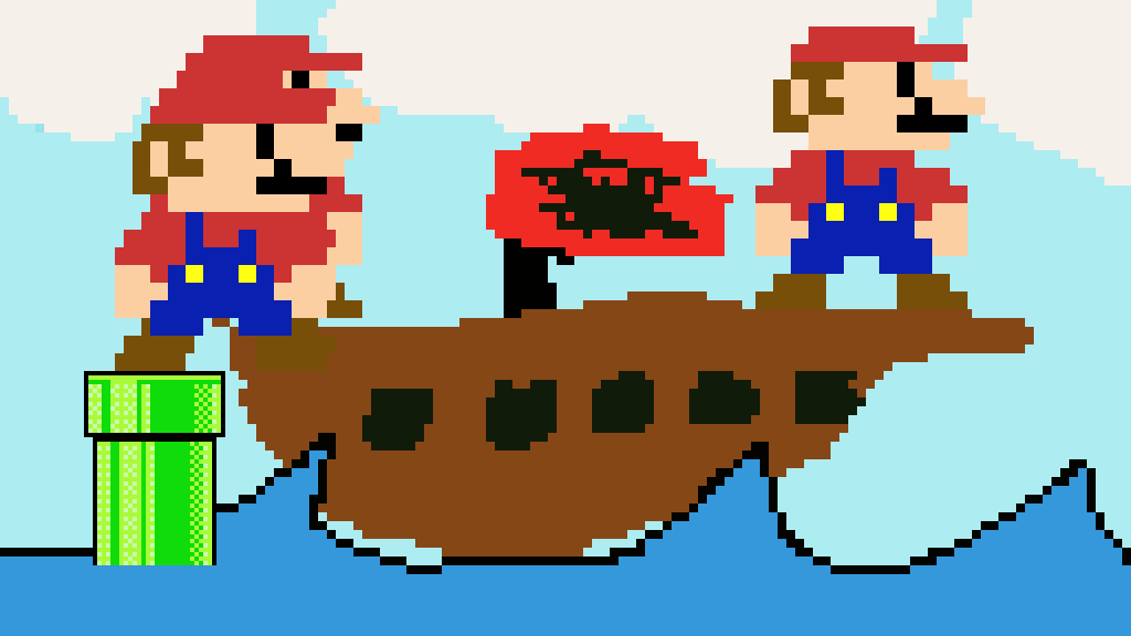 Pixilart - Mario at sea by Bri-thegreat