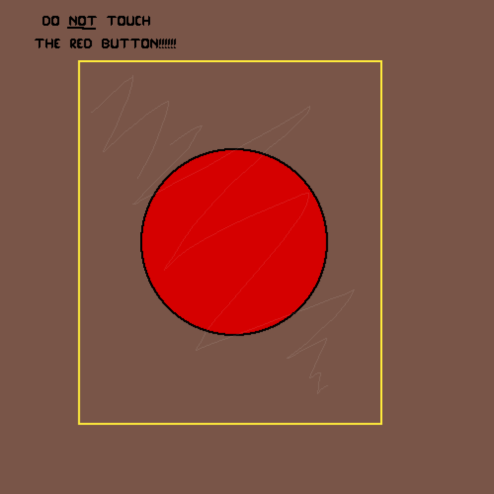 Pixilart - DON'T ----- THE RED BUTTON!!!!!!!! by Lulucalulu4