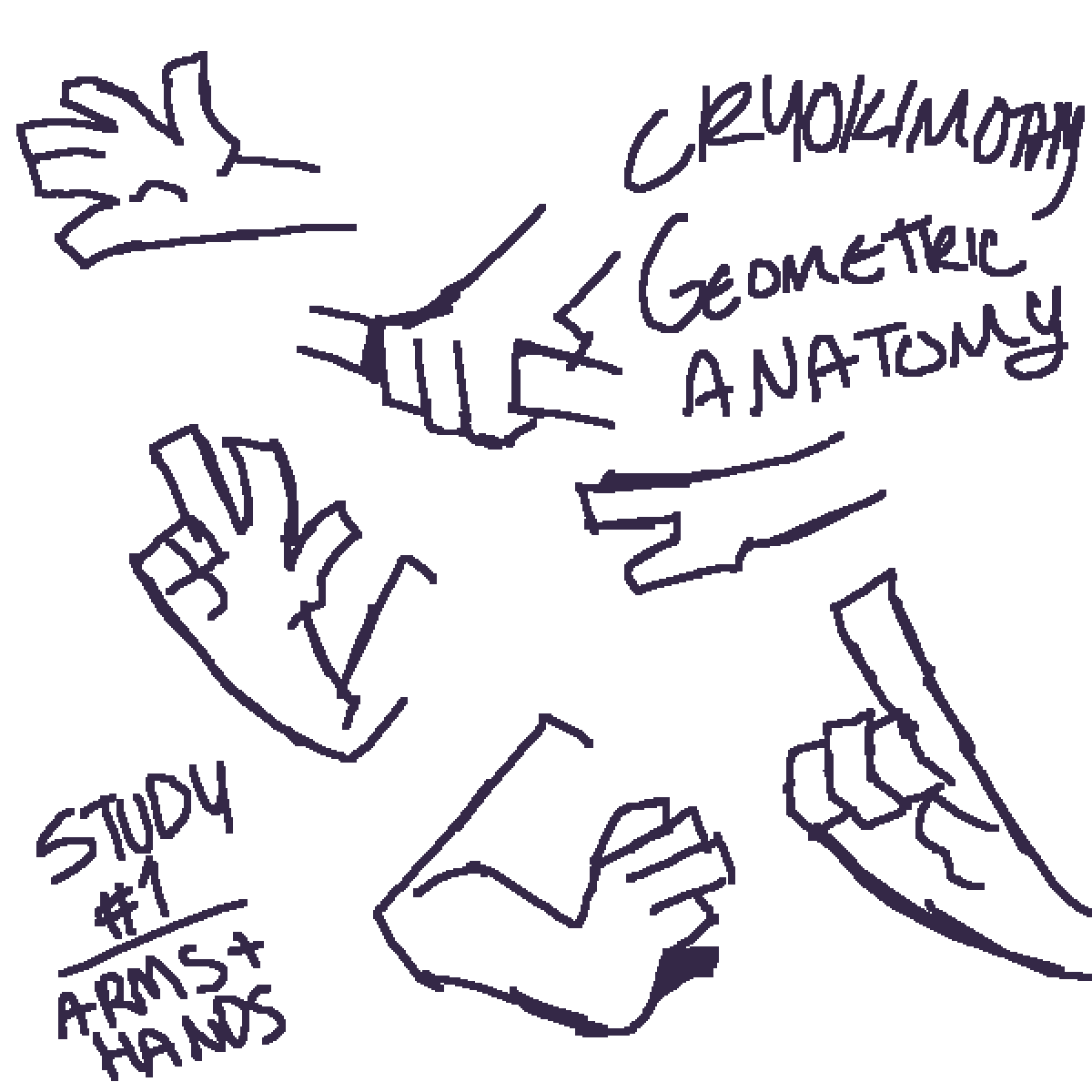 Pixilart - Geometric anatomy study #1 - Arms and Hands by KaliKimothy