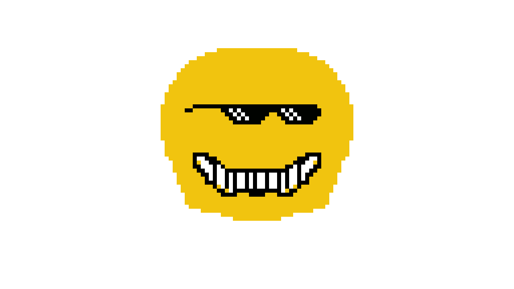 Pixilart - emoji with glasses smiling weirdly by PokemonGO-Lover