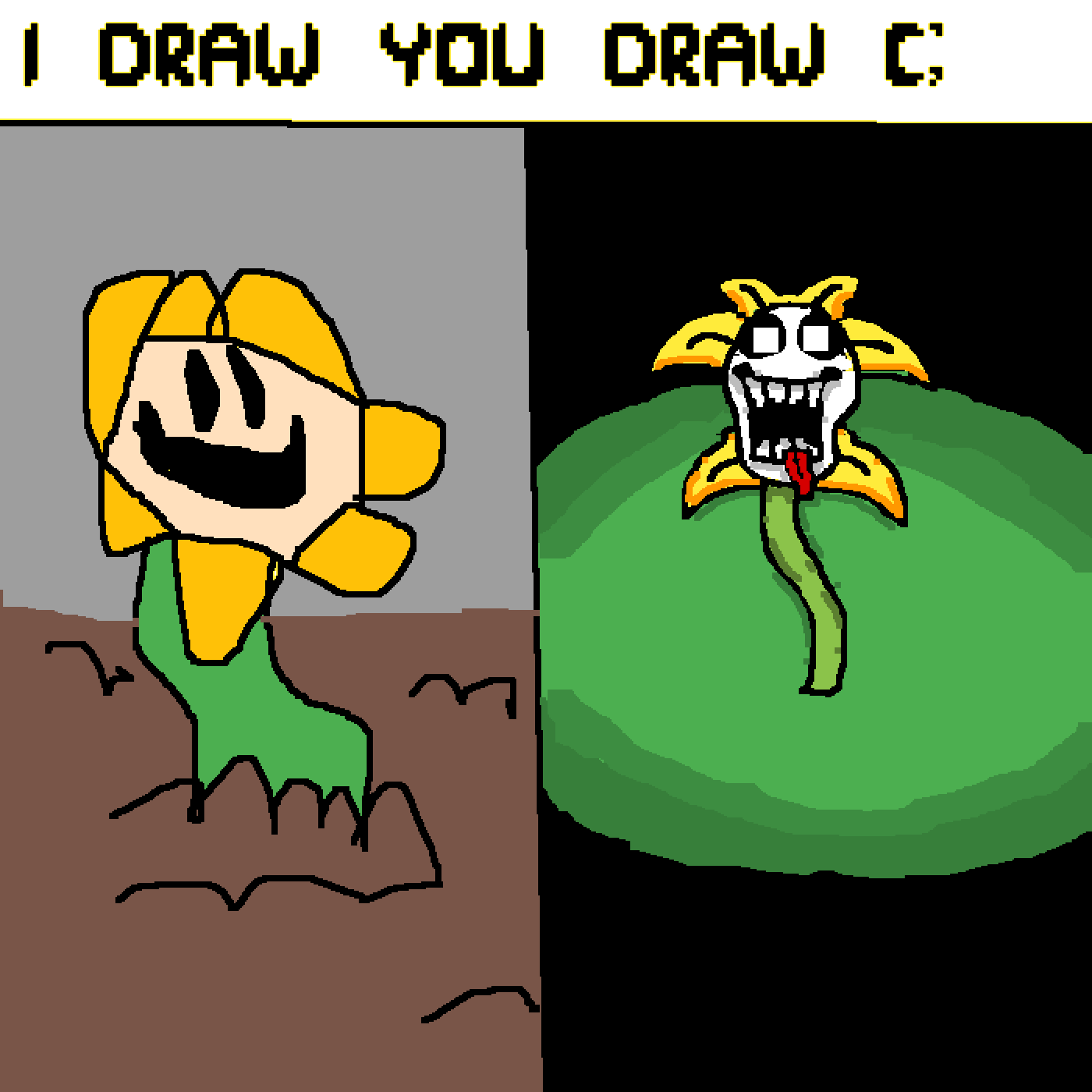 Pixilart - FLOWEY VS FLOWEY by Underverseink1