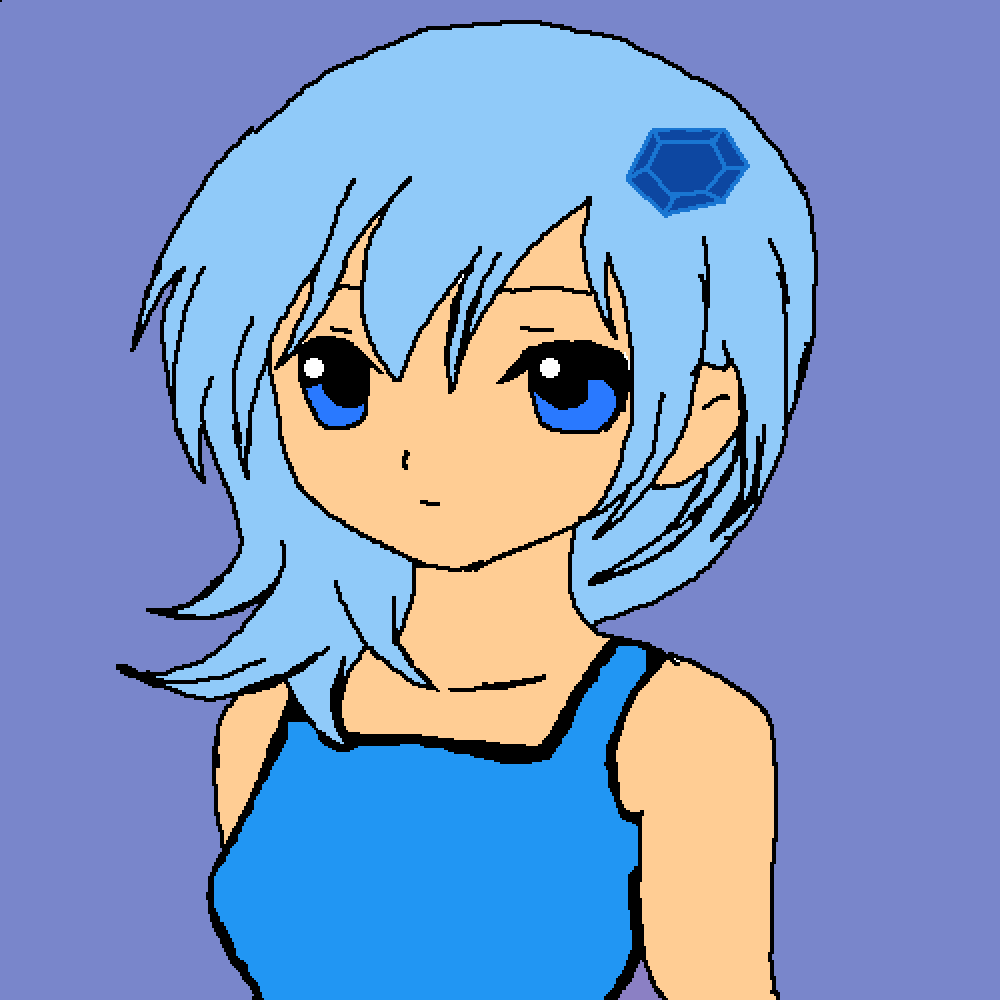 Editing Blue Haired Girl - Free online pixel art drawing tool - Pixilart