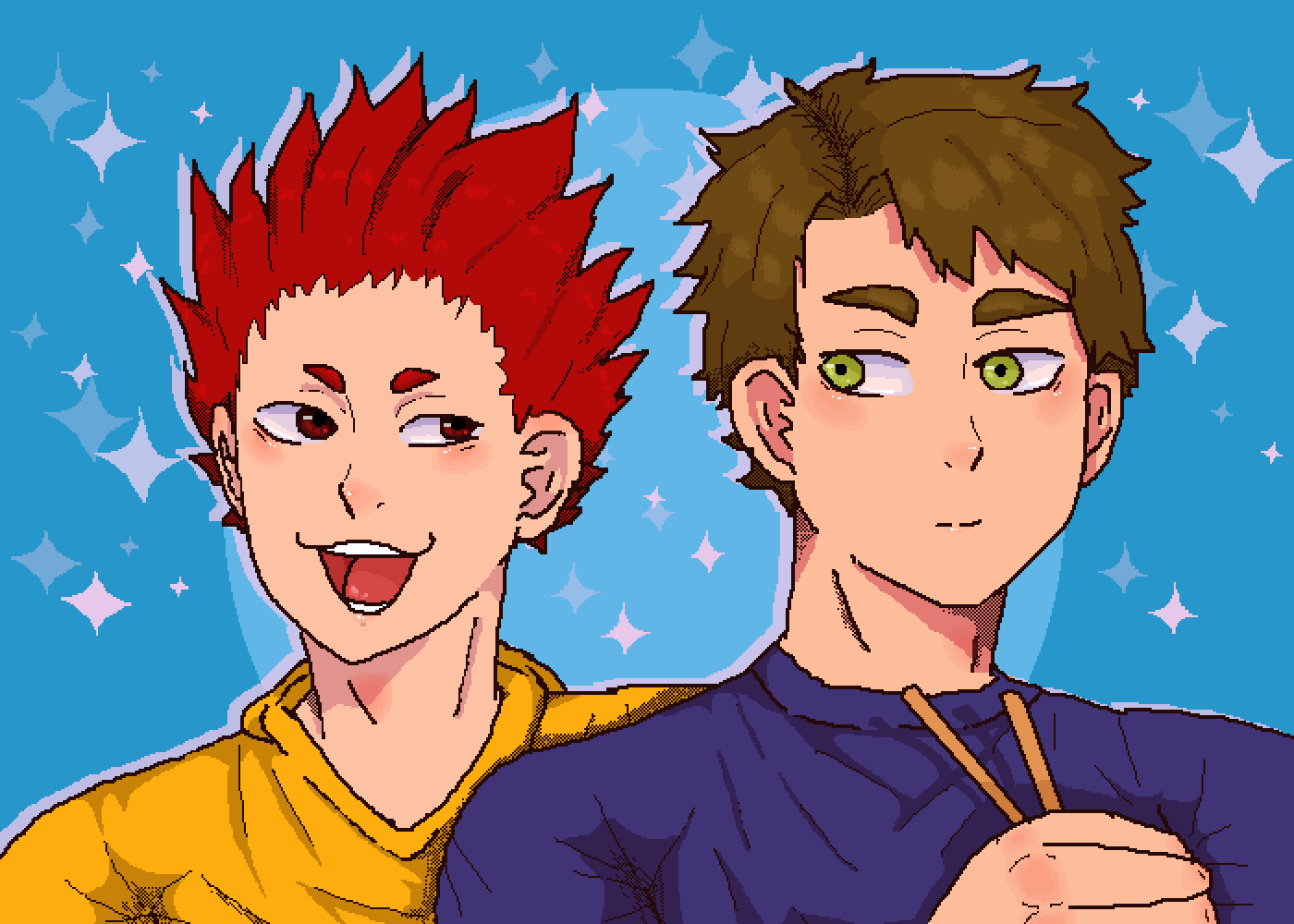 Pixilart - Tendou & Ushiwaka by TheCraftyAnimal
