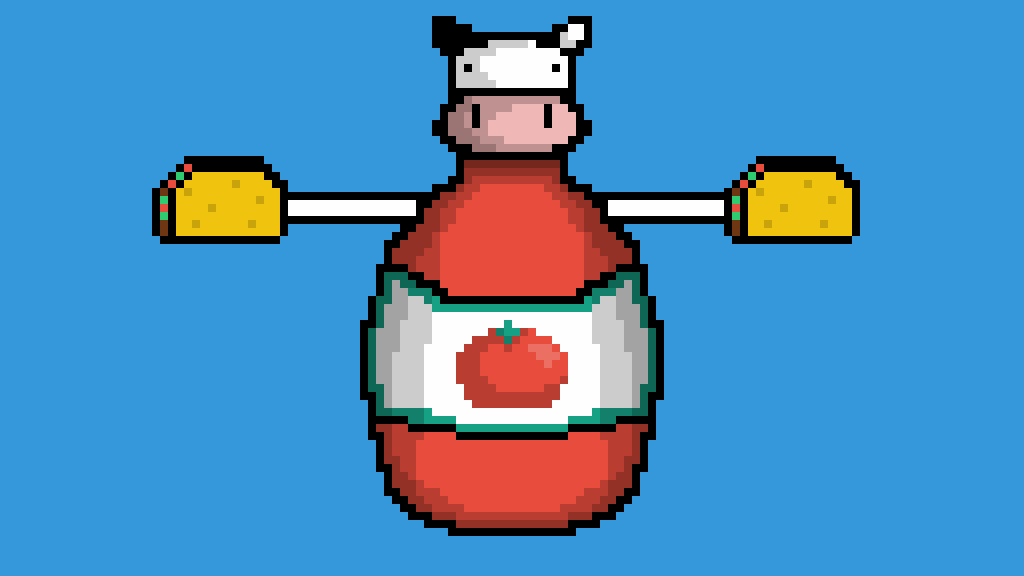 Pixilart - Ketchup-Cow With Tacos by RubyBirb