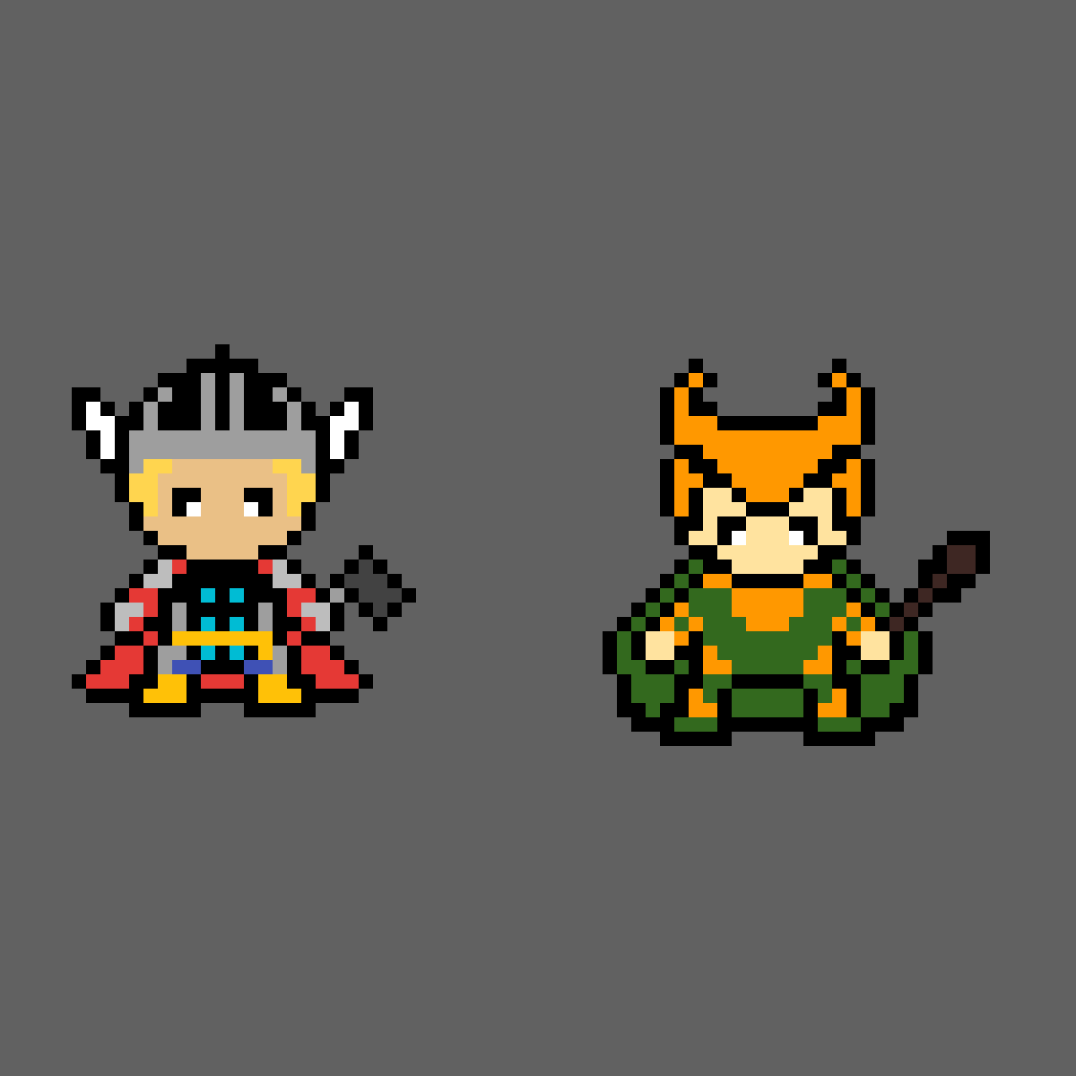 Pixilart - thor and loki marvel superheros by monken