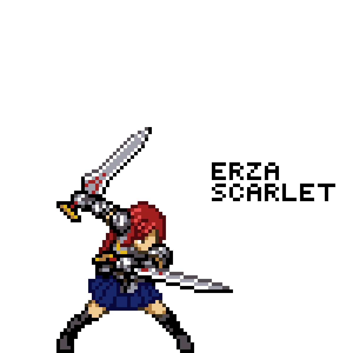 Pixilart - Erza Twin Swords by jen-zhang7