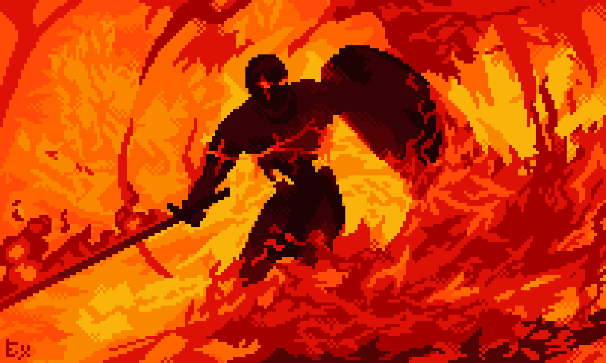 Pixilart - Fire warrior by Eliathx