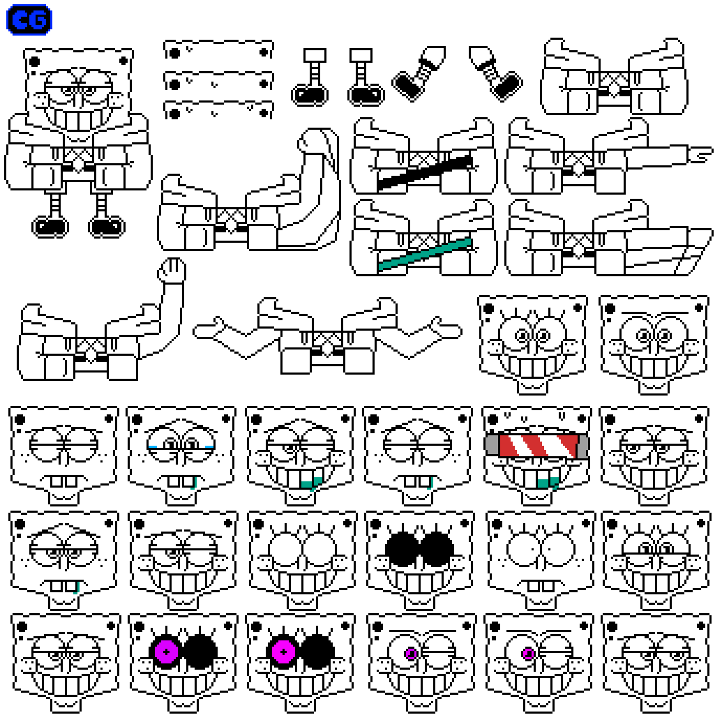 Pixilart - SS SpongeBob Sprite sheet by SpongeShadow