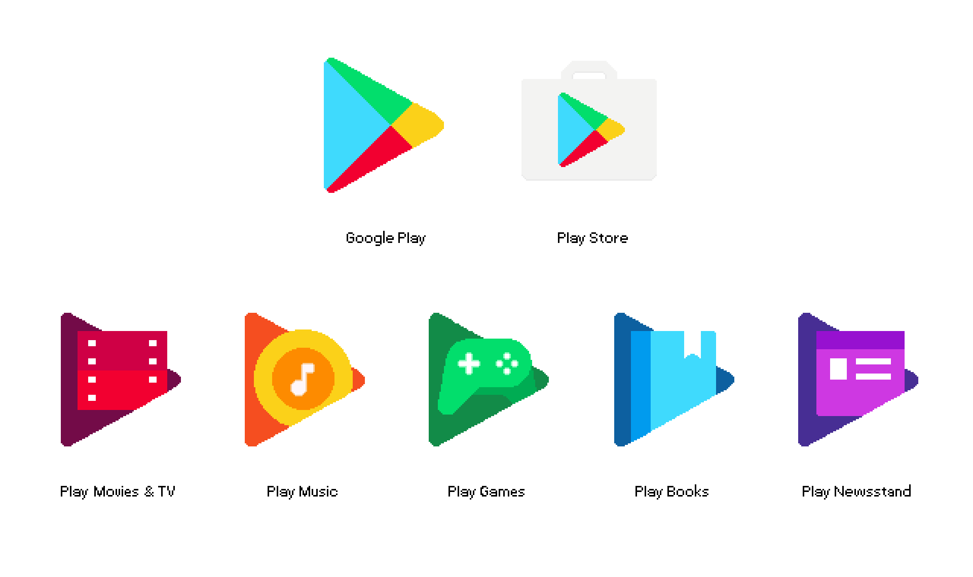 Pixilart - Google Play Icons by MarioPixelArt64