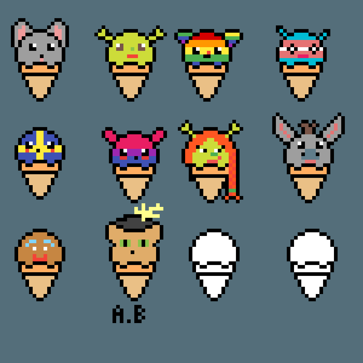 Editing Draw your Shrek ice cream character! - Free online pixel art ...