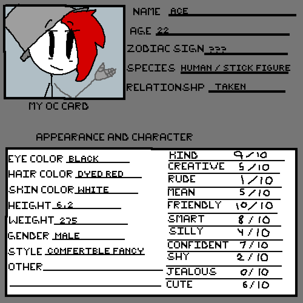 Pixilart - oc card for Ace by pixlekid