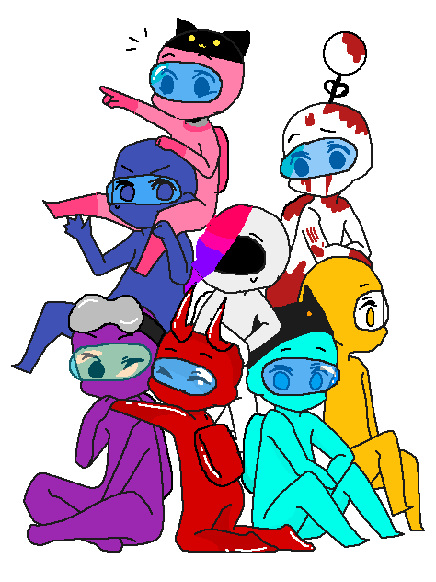 Editing Among us people - Free online pixel art drawing tool - Pixilart