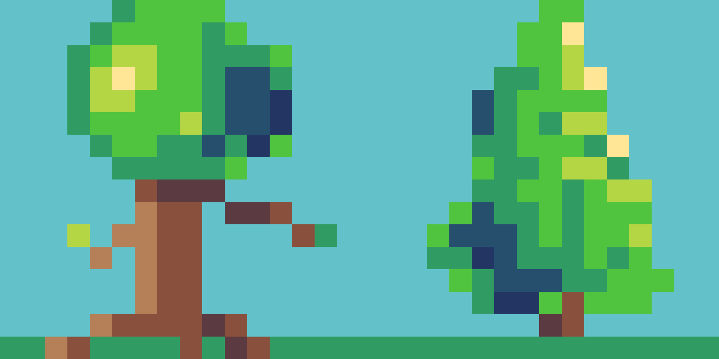 Pixilart - 2 tree sprites by Matte-Black