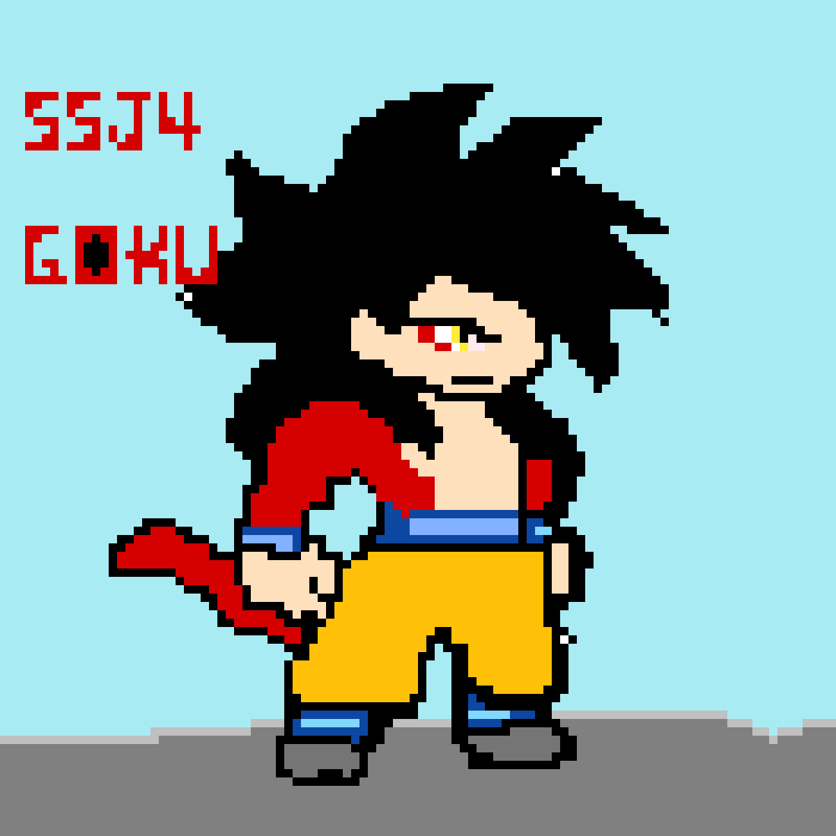 Pixilart - SSJ4 GOKU! (HARD TO MAKE BUT EASY IN 32X32) by Stillchill