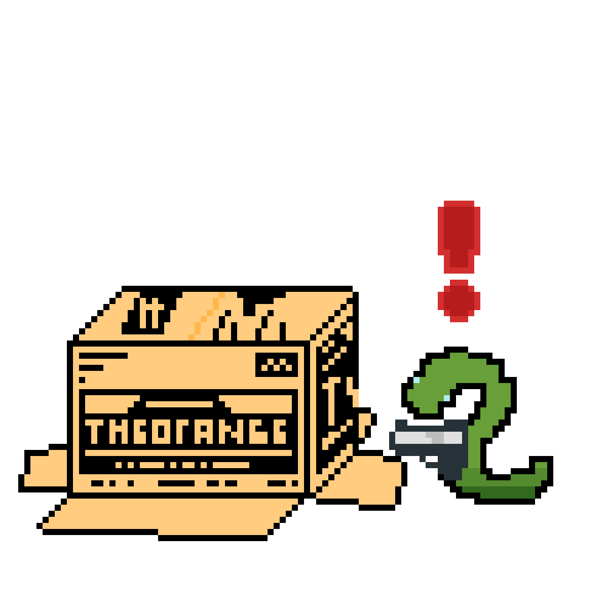 Pixilart - A box and a snake with a gun by Game-jelly