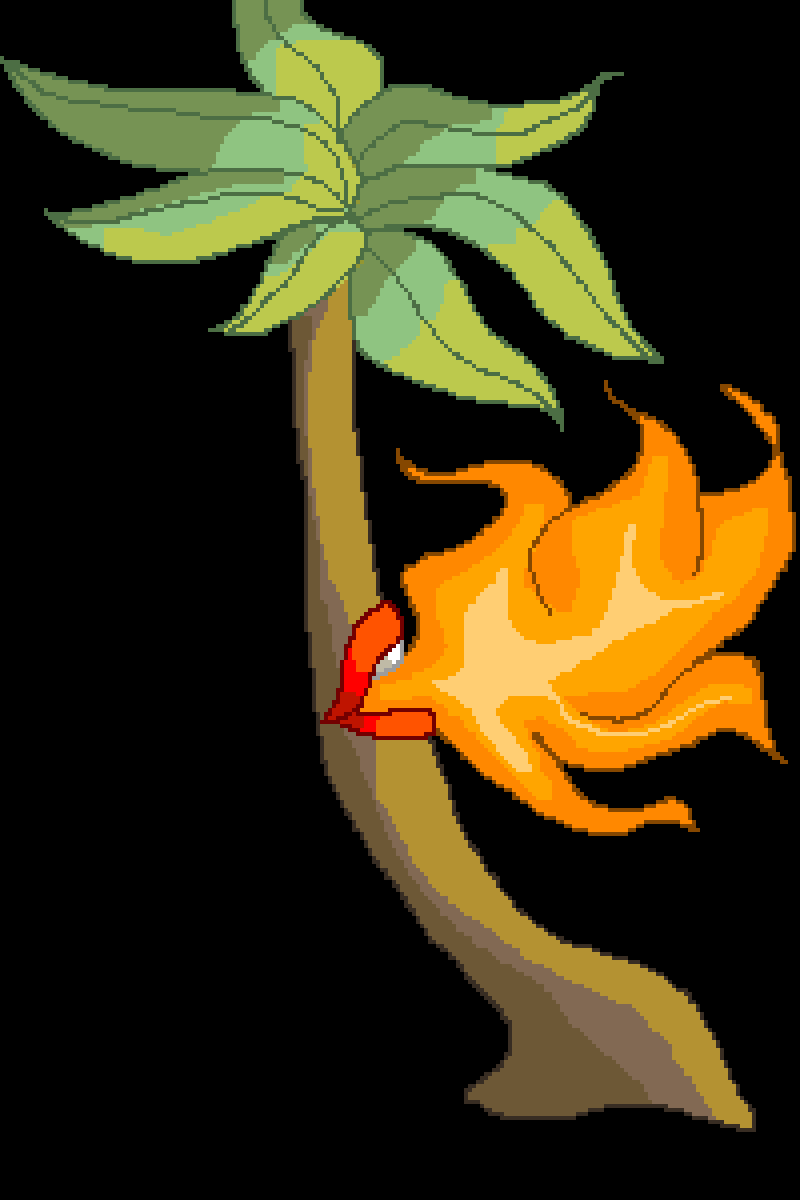 Pixilart - Fire-breathing palm tree by penguinsys