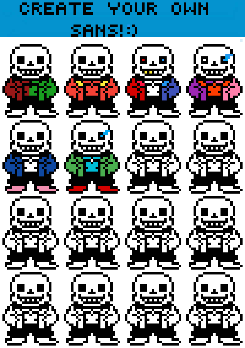 Editing create your sans - Free online pixel art drawing tool - Pixilart