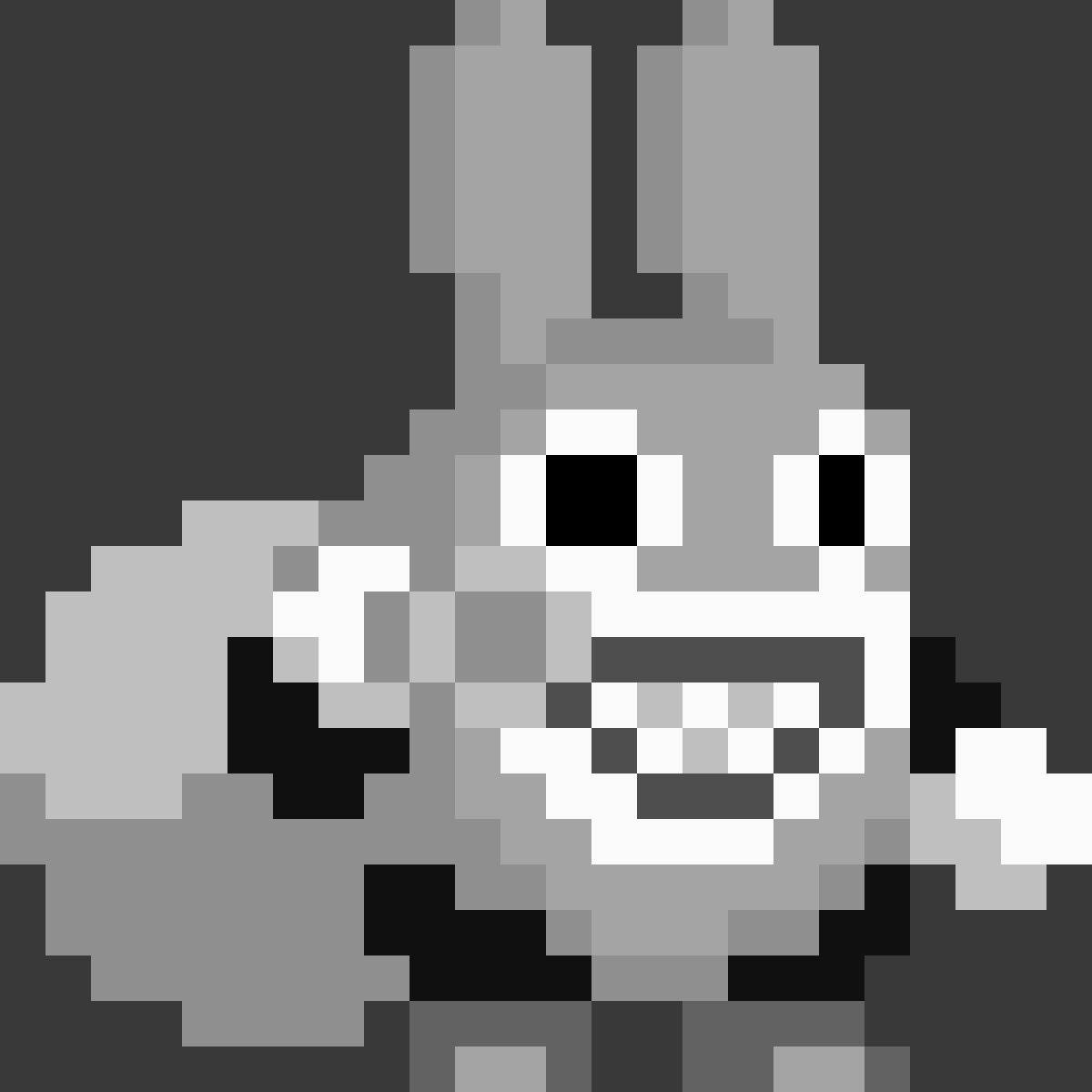 Pixilart - black and white Nabbit by TV-Y0M1