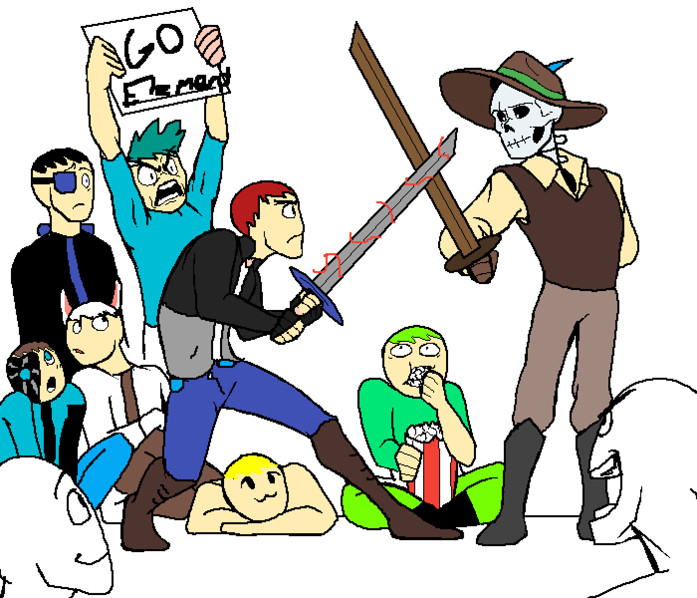 Editing BATTLE with the gang - Free online pixel art drawing tool ...