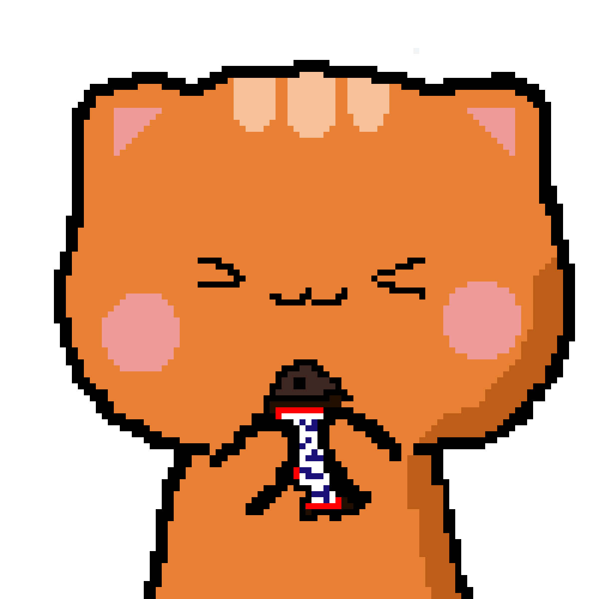 Pixilart - cute cat eating snickers by Dv61xOMKnAU83Wz