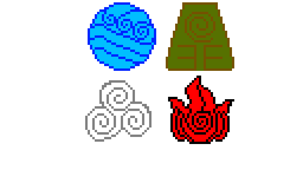 Pixilart - Water earth wind and fire elements by Vidgamer123
