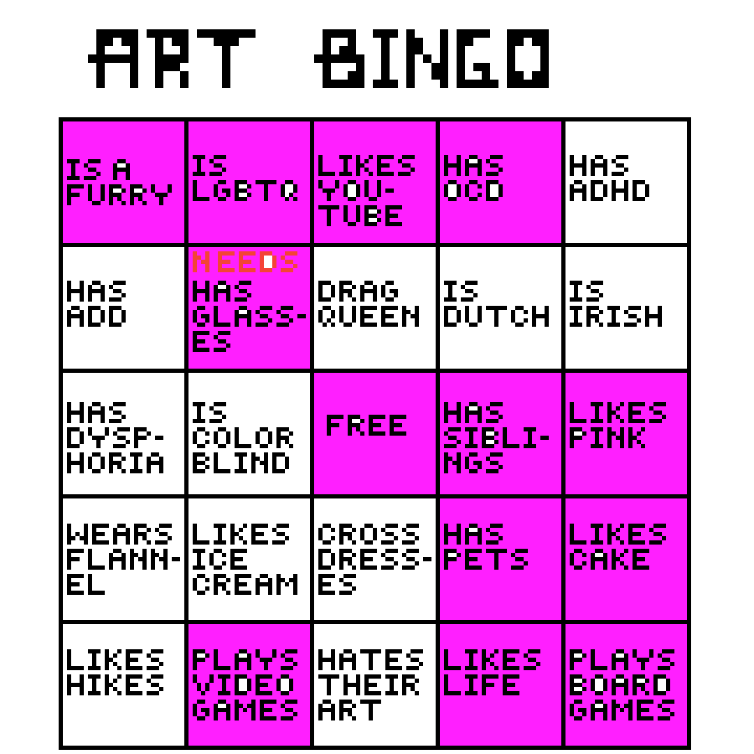 Editing art bingo - Free online pixel art drawing tool - Pixilart