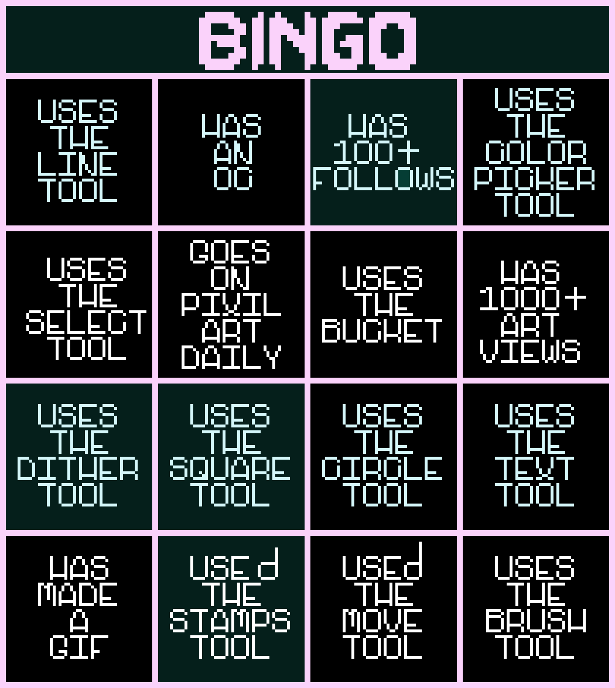 Edición Bingo - Herramienta gratuita de dibujo en línea de pixel art ...