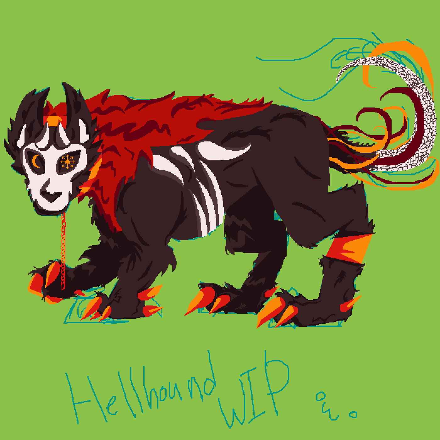 Pixilart - Hellhound WIP 3 by Lord-Tablecloth