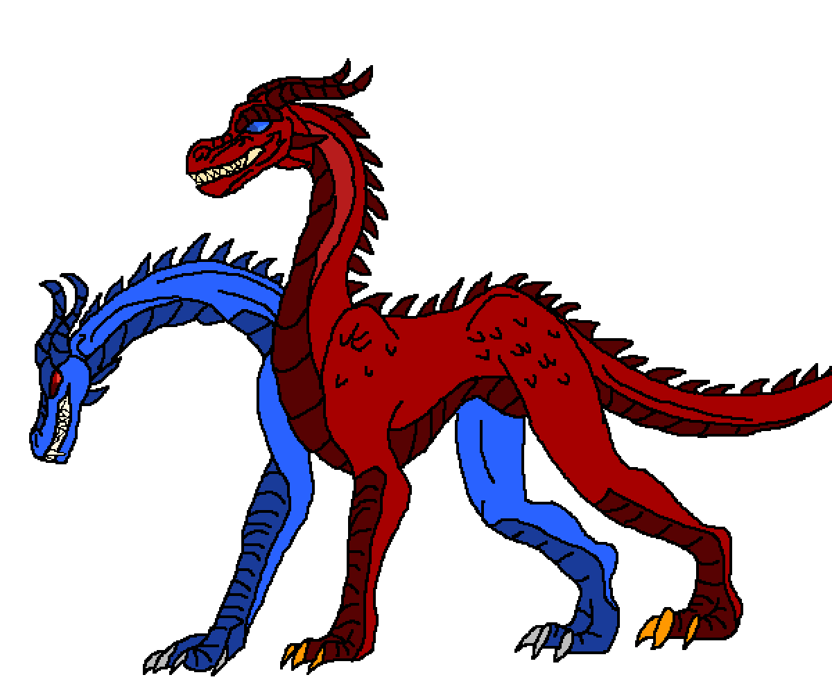 Pixilart Two Headed Dragon By Expert Idiot