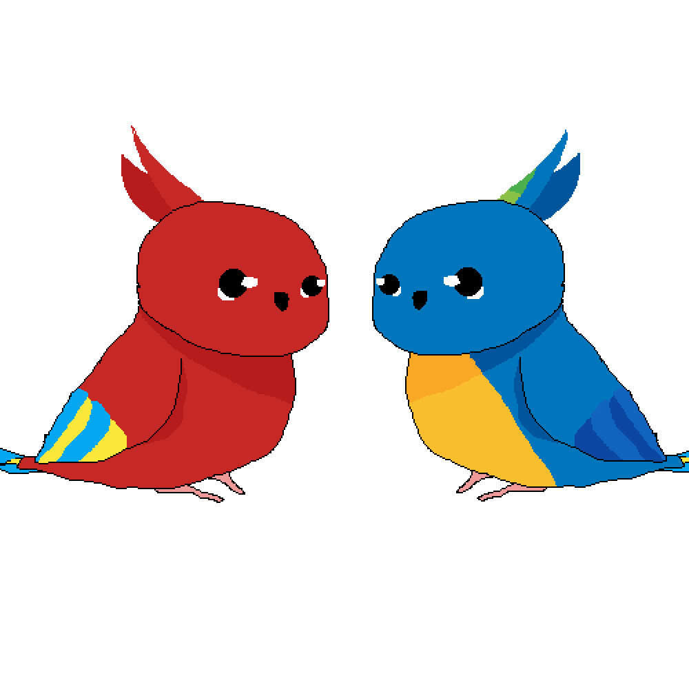 Pixilart - wholesome parrots dancing by X-BerrySweet-X