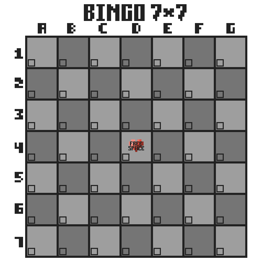 Pixilart - BINGO 7x7 Template by BrobieDrawings