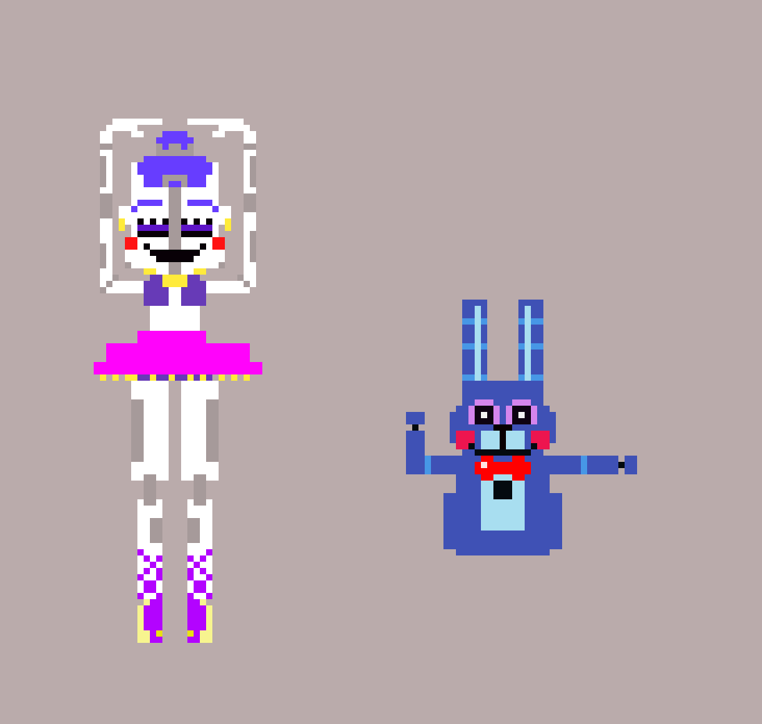 Pixilart - 8-bit Ballora and BonBon by Anonymous